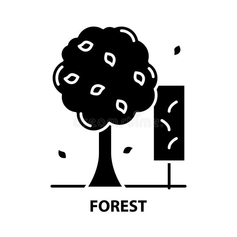 Forest Icon, Black Vector Sign with Editable Strokes, Concept ...