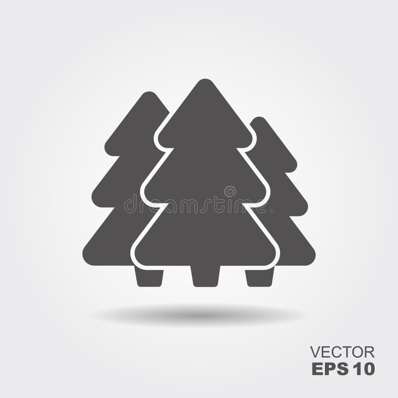 Forest Icon. Fur Tree. Flat Icon with Shadow Stock Vector - Illustration of sign, season: 285604819