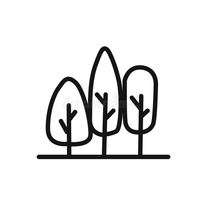 Forest Icon Linear Vector Graphics Sign Stock Vector - Illustration of ...
