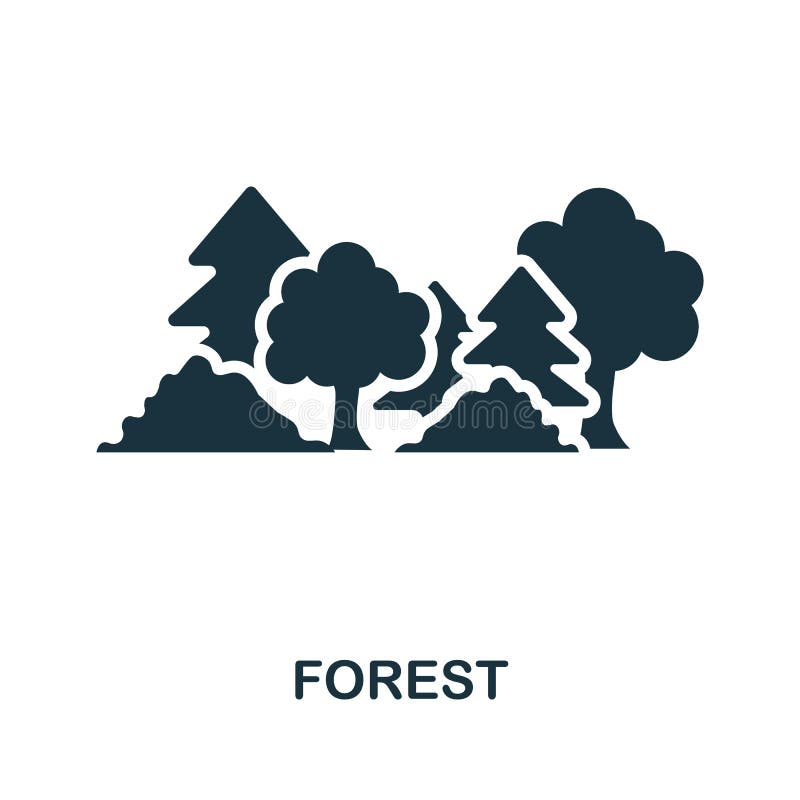 Forest Line Icon. Monochrome Simple Forest Outline Icon for Templates ...