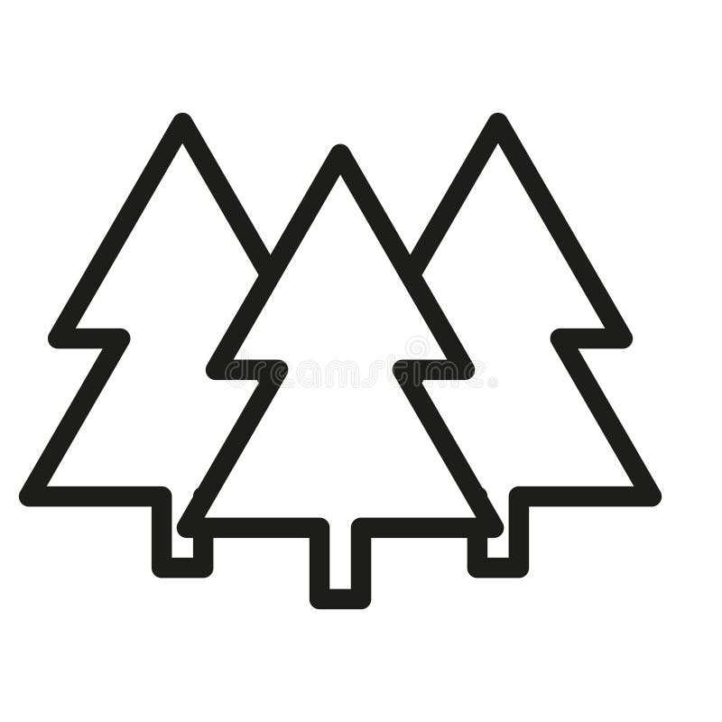 Forest Icon. Pine Tree Illustration. Evergreen Symbol Outline. Black ...