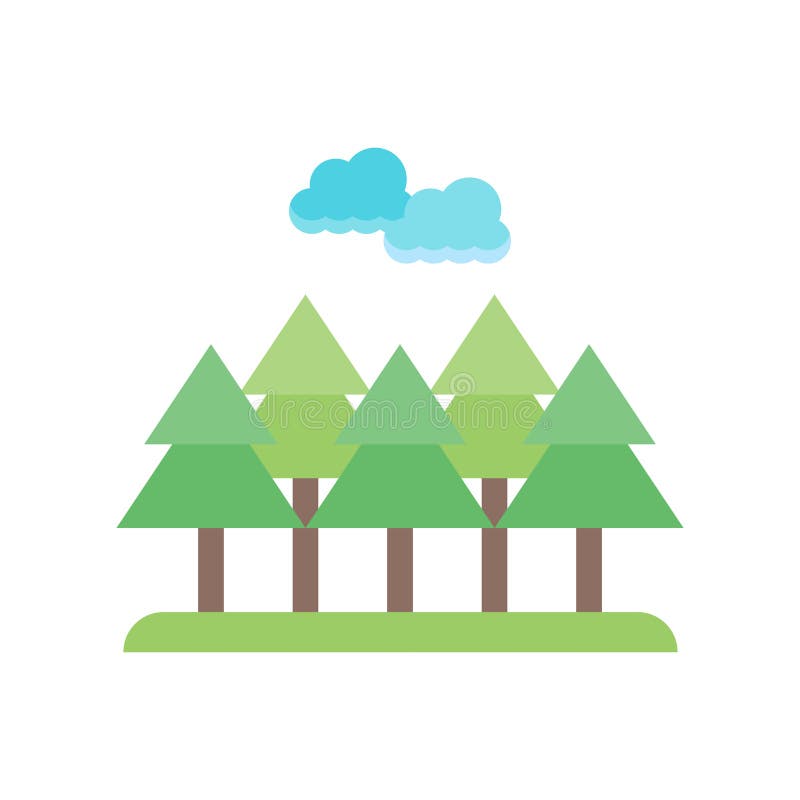 Forest Icon Vector Sign and Symbol Isolated on White Background Stock ...