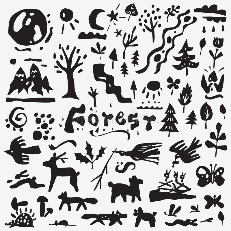 Forest icons set stock vector. Illustration of route - 73775059