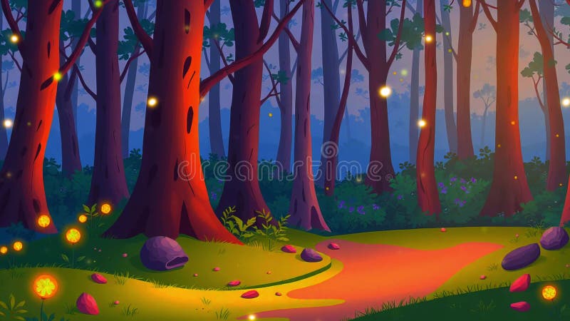 Forest Illustration: a Tree Illustration Stock Footage - Video of ...