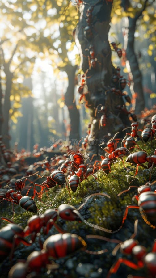 Forest Infested with Red Bugs Stock Image - Image of nature, leaves ...