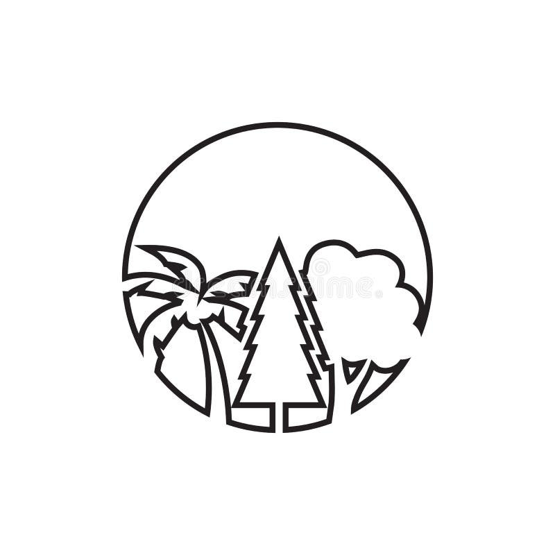 Forest / Jungle Lines Icon Symbol Vector Stock Vector - Illustration of ...