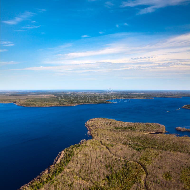 Forest Lake in Spring, Top View Stock Photo - Image of land, beautiful ...