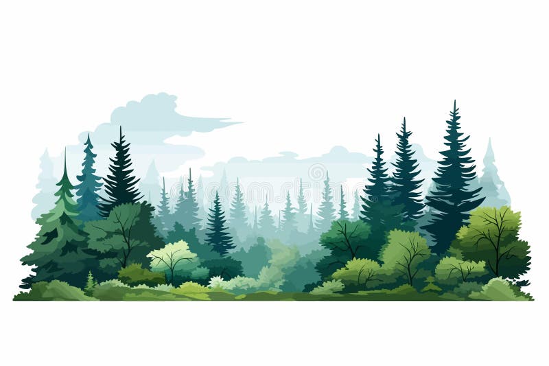 Forest Landscape Asset Vector Flat Minimalistic Isolated Vector Style ...
