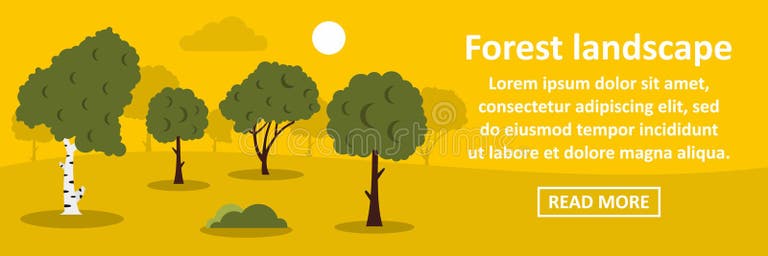 Forest Landscape Banner Horizontal Concept Stock Vector - Illustration ...