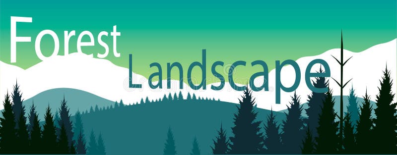 Forest landscape banner stock vector. Illustration of landscape - 70182979