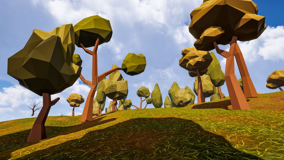 Forest Landscape of a Natural and Virtual Environment Design 3d Render ...