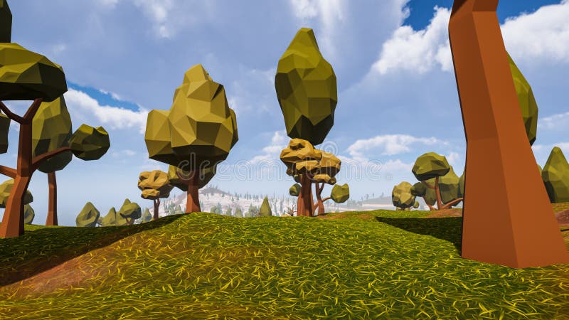 Forest Landscape of a Natural and Virtual Environment Design 3d Render ...