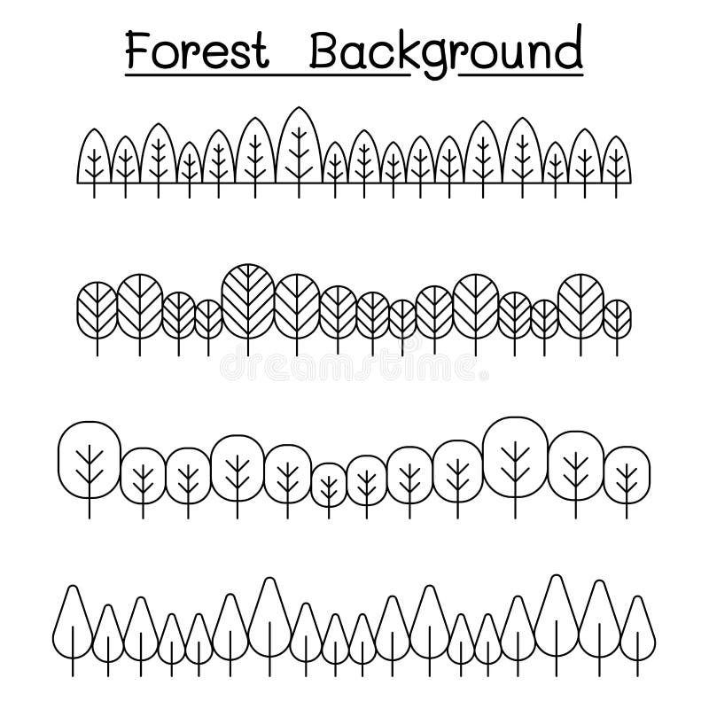 Forest Landscape in Panorama View Vector Illustration Graphic Design ...