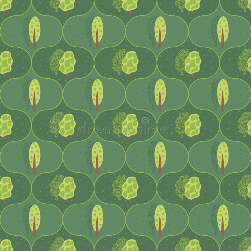 Forest Landscape Seamless Pattern. Trees Grainy Textured Endless ...
