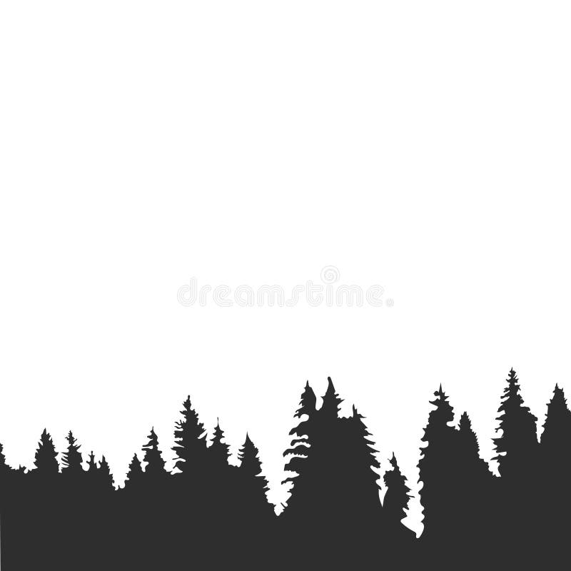 Flat Forest Landscape Silhouette Stock Vector - Illustration of ...
