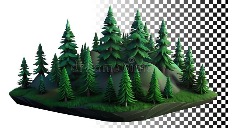 Forest Landscape, Tree Illustration for Natural Scenes and Scenic ...