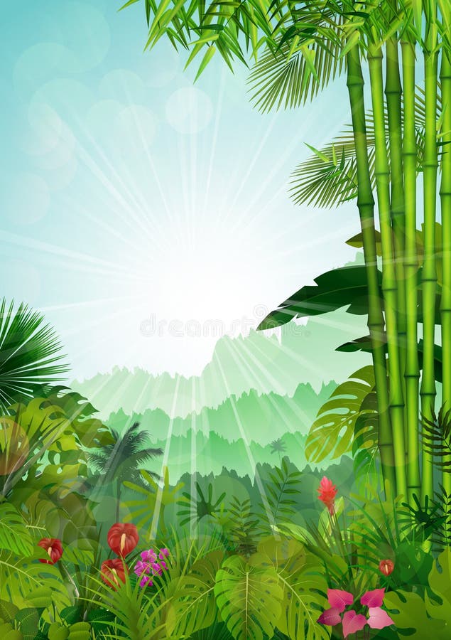 Tropical Landscape Background Stock Illustrations – 112,279 Tropical ...