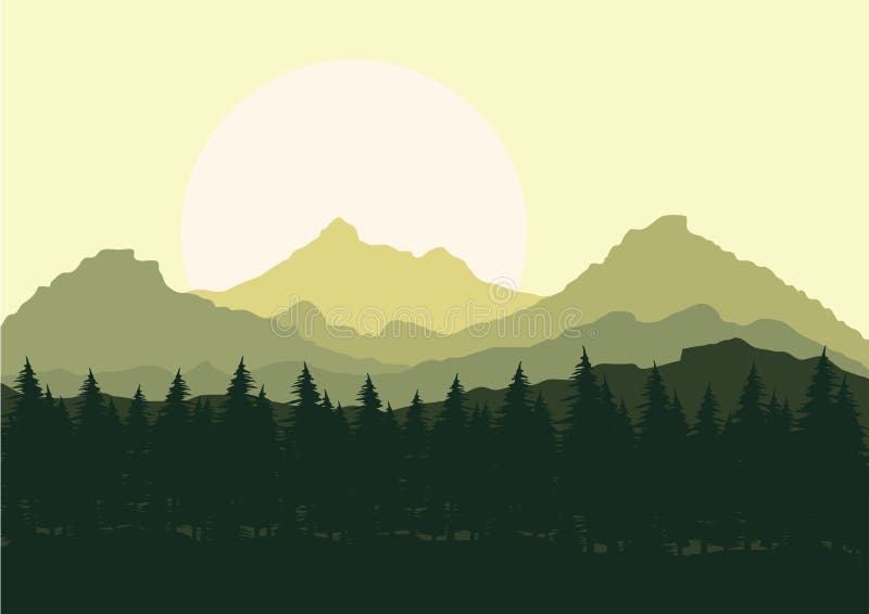 Forest Landscape. Vector Illustration Decorative Background Design ...