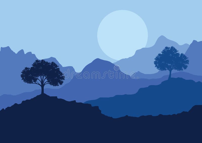 Forest Landscape. Vector Illustration Decorative Background Design ...