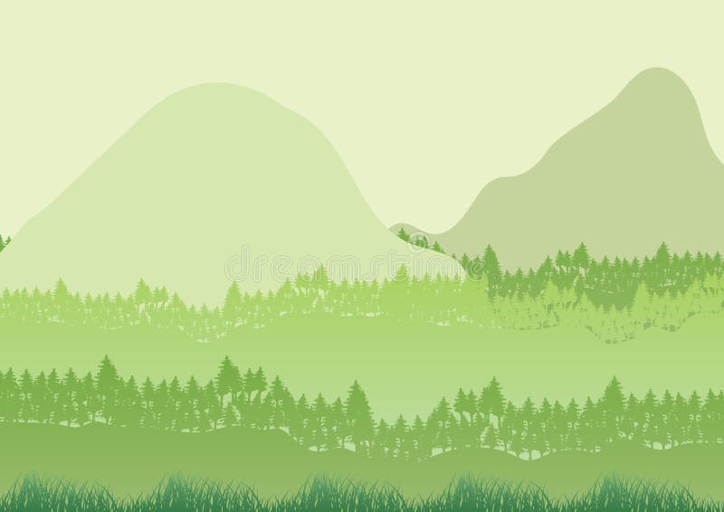 Forest Landscape. Vector Illustration Decorative Background Design ...