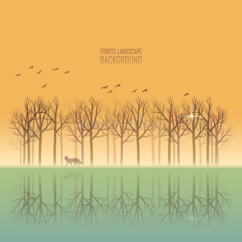 Forest Landscape. Vector Illustration Decorative Background Design ...