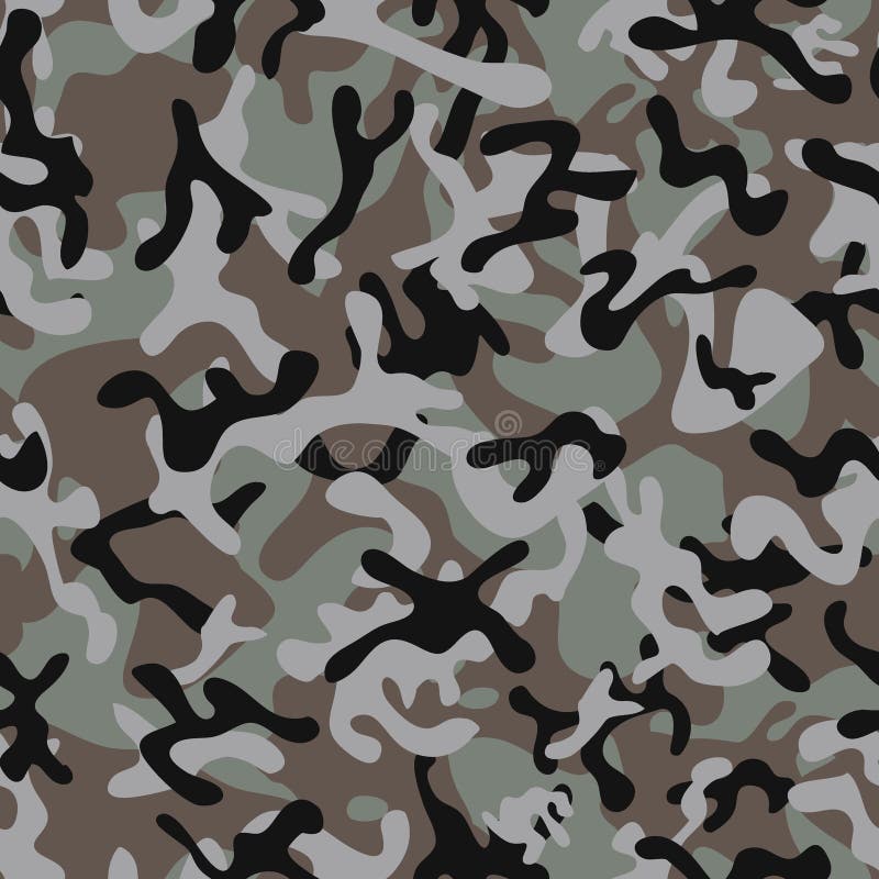 Forest Leaf Camouflage Seamless Patterns Stock Illustration ...