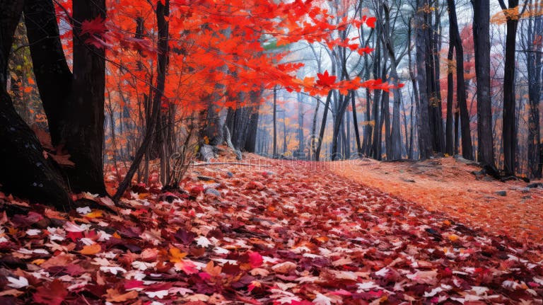 Forest Leaf Falling from Tree Stock Photo - Image of falling, essence ...