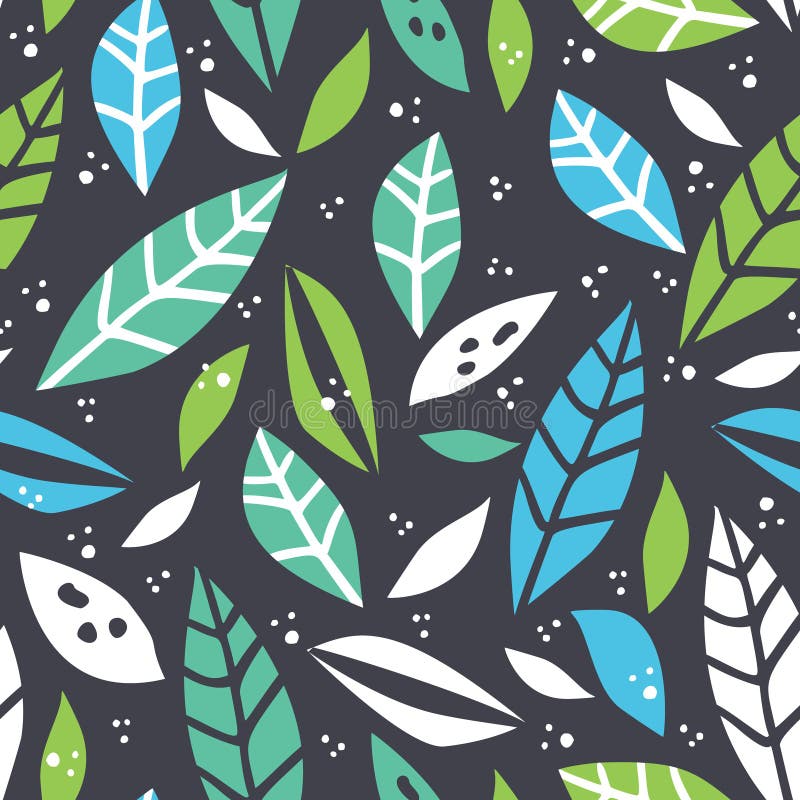 Multicolor Leaves Vector Seamless Pattern Stock Vector - Illustration ...