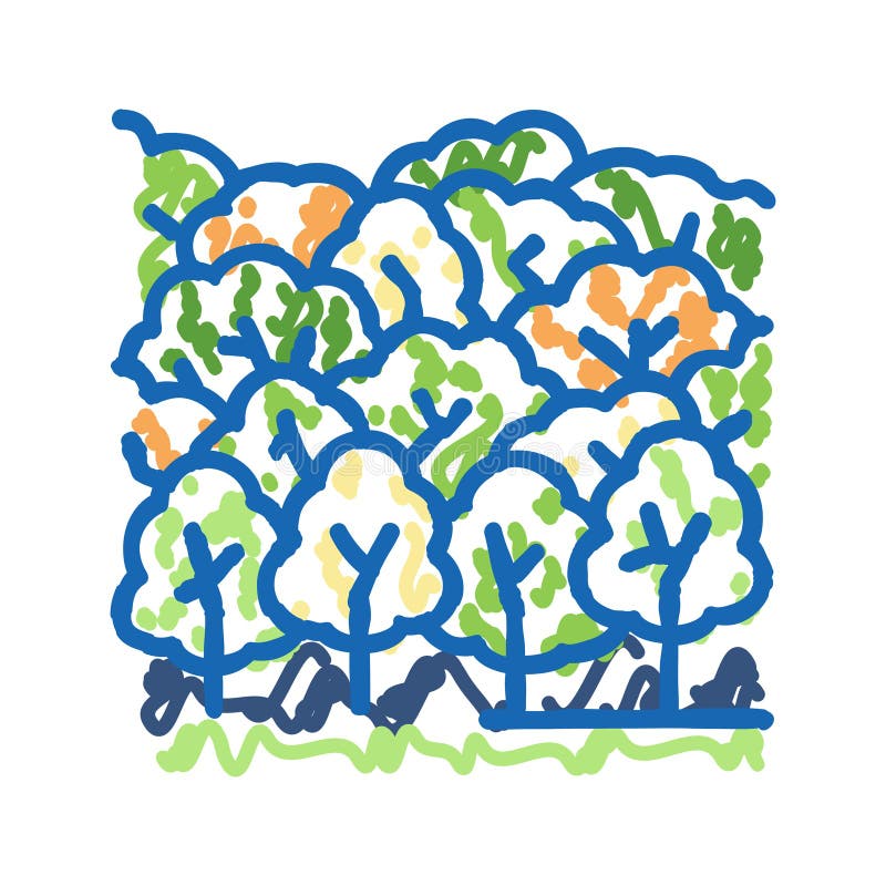 Forest Leaf Icon Doodle Illustration Stock Vector - Illustration of ...