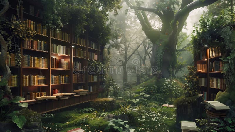 Forest Library stock photo. Image of nature, indoor - 329539556