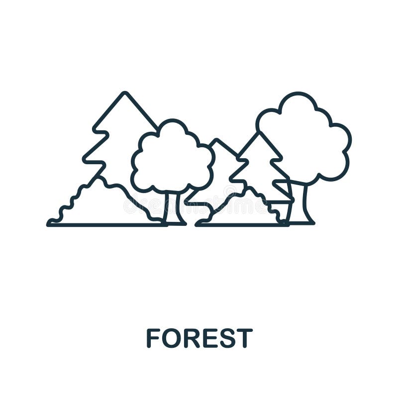 Forest Line Icon. Monochrome Simple Forest Outline Icon for Templates ...