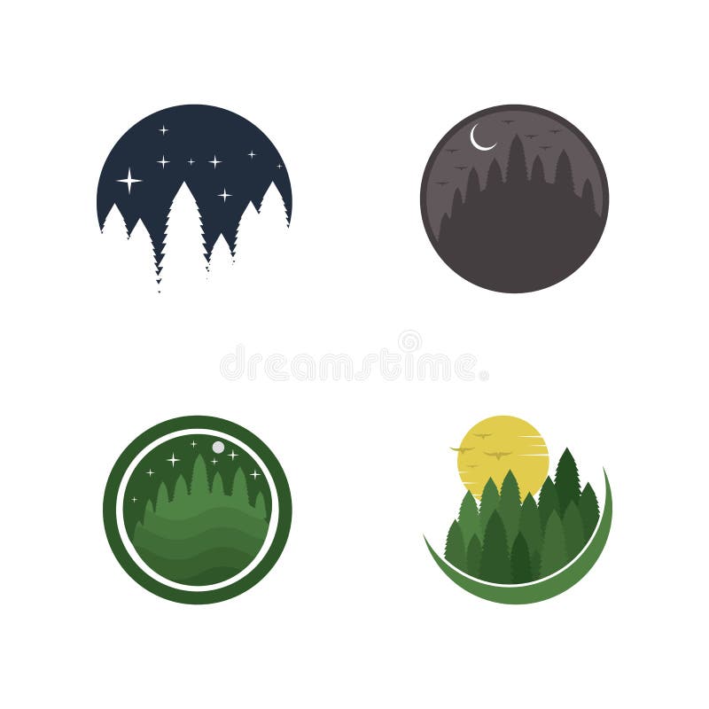 Forest Logo Vector Illustration Stock Vector - Illustration of icon ...