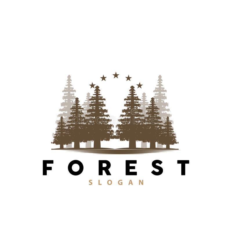 Forest Logo, Vector Forest Wood with Pine Trees, Design Inspirational ...