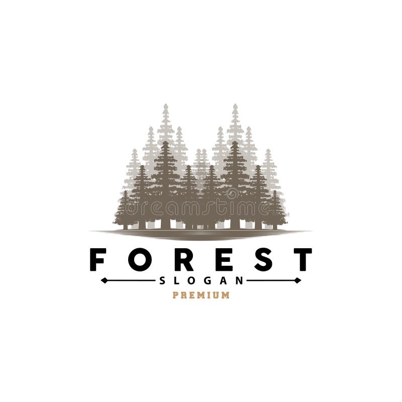 Forest Logo, Vector Forest Wood with Pine Trees, Design Inspirational ...