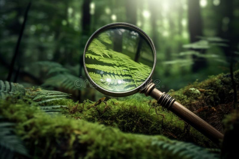 Forest Magnifying Glass Park. Generate Ai Stock Illustration ...