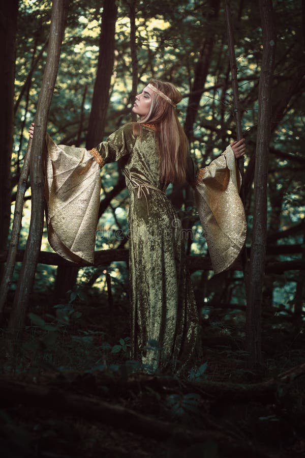 Forest Maiden in Mystical Waters Stock Photo - Image of light, lost ...