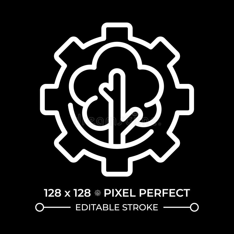 Forest Management White Linear Icon for Dark Theme Stock Vector ...