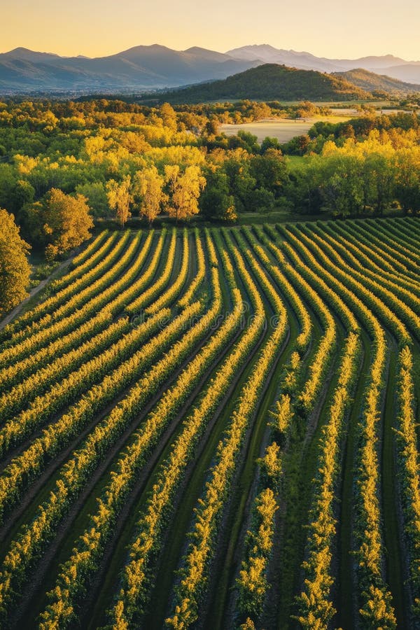 Forest with Many Rows of Trees Stock Photo - Image of landscape ...