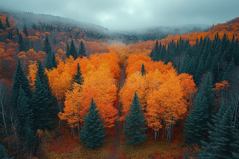 Forest with Many Trees in the Foreground and Background Stock Image ...