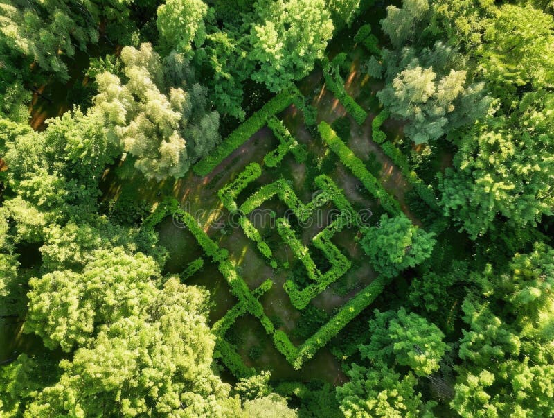 Forest Maze Aerial View stock image. Image of nature - 375524411