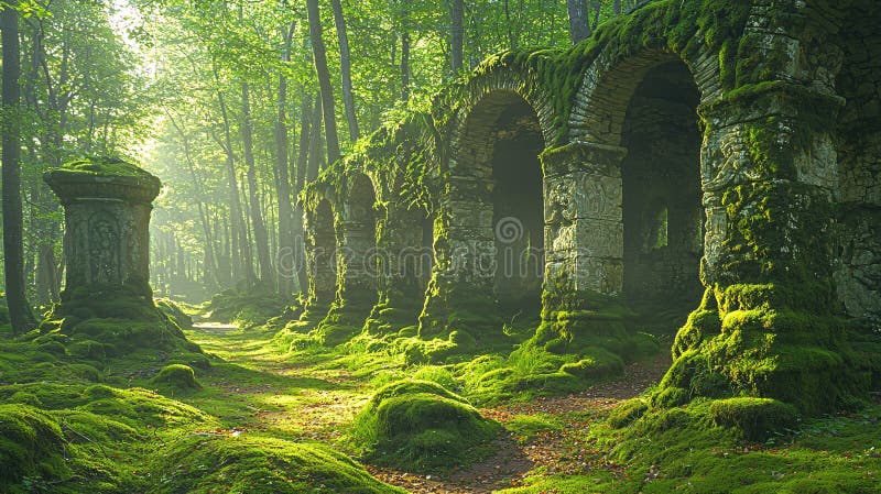 Forest monuments stock illustration. Illustration of vicissitudes ...