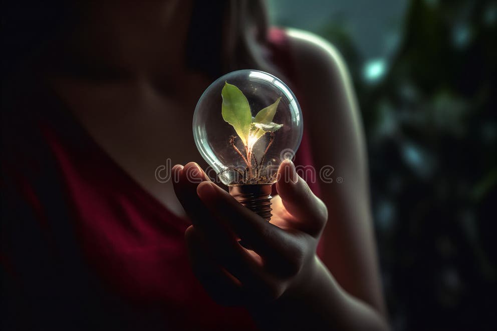 Forest Mood with a Lamp and a Tree. Generative AI Stock Photo - Image ...