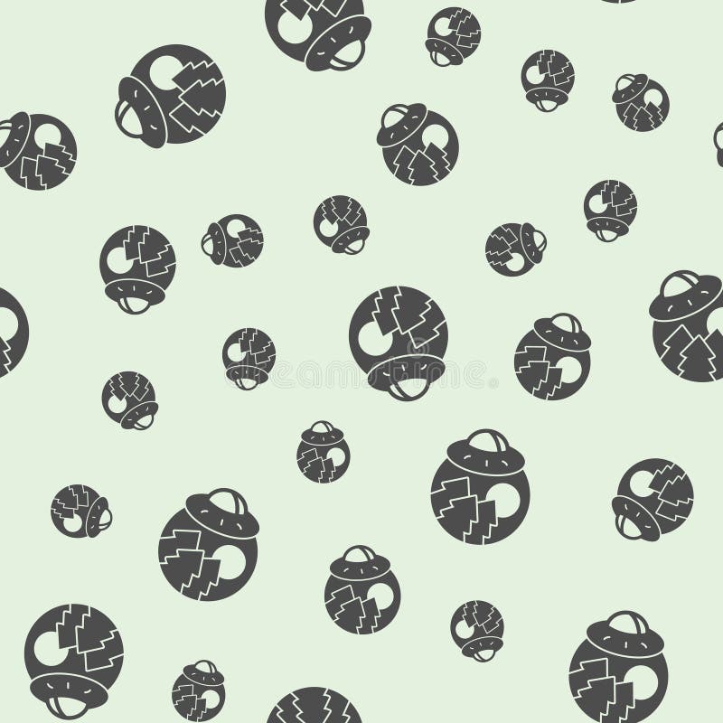 Forest and Moon with Alien Ship Solid Seamless Pattern, Cosmos Theme ...