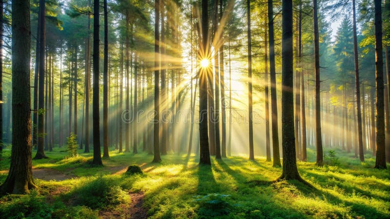 Ray of light in the trees stock photo. Image of landscape - 37588116
