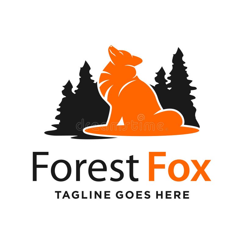 Forest and Mountain Fox Logo Design Template Stock Vector ...