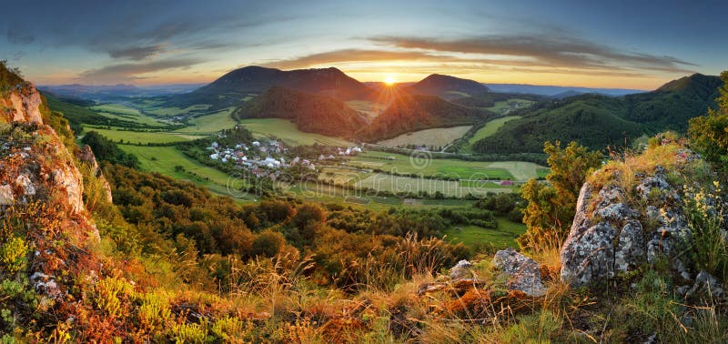 Forest - Mountain Panoramic View Stock Photo - Image of scenery, leaves ...