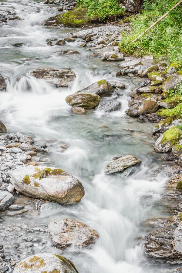 Forest Mountain River Running Over Rocks Stock Image - Image of fresh ...