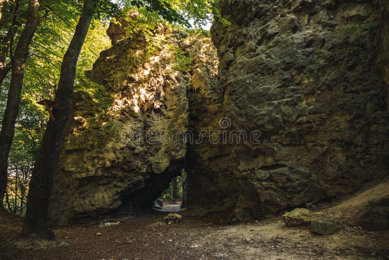 Forest Mountain Rock Natural Shape Soft Focus Nature Landscape Scenery ...