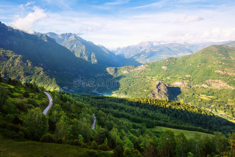 Forest Mountains Landscape. Pyrenees Stock Image - Image of trees ...