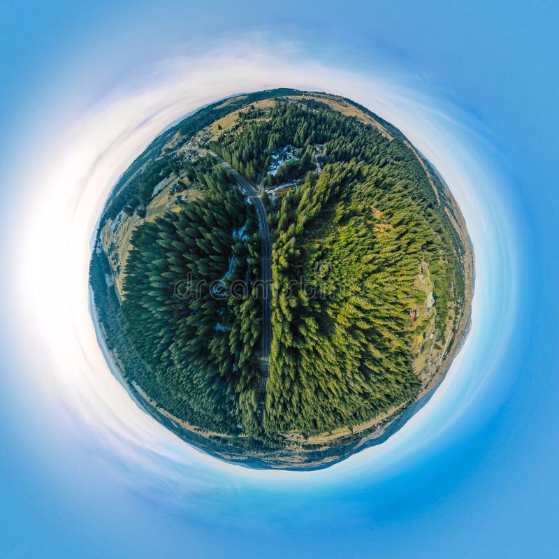 Forest Mountains Photo, 360 Degree Panorama Stock Photo - Image of ...